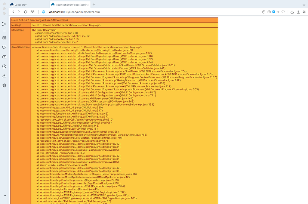 xmlParse() with schema breaks Lucee server/web admin? - support - Lucee Dev xmlParse() with schema breaks Lucee server/web admin? - support - Lucee Dev